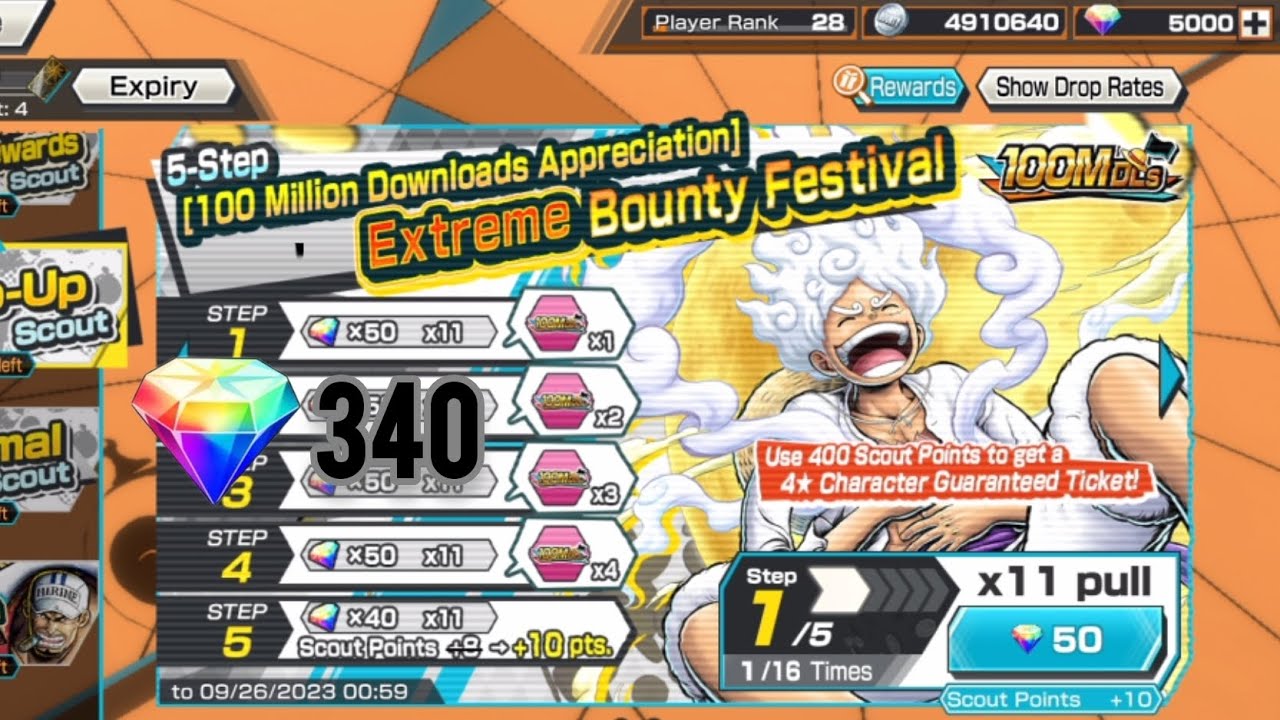 Summoning for EX Gear Five Luffy in One Piece Bounty Rush - YouTube