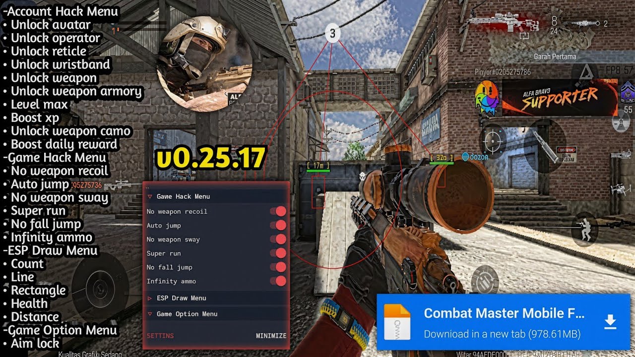 Combat Master Mod Menu v0.25.17 - Auto Headshot & No Recoil - YouTube