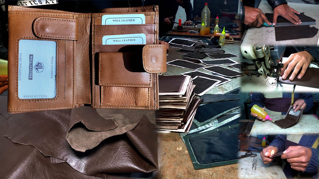 How To Make Hand Made Leather Wallet Process | Pur Cow Leather - YouTube