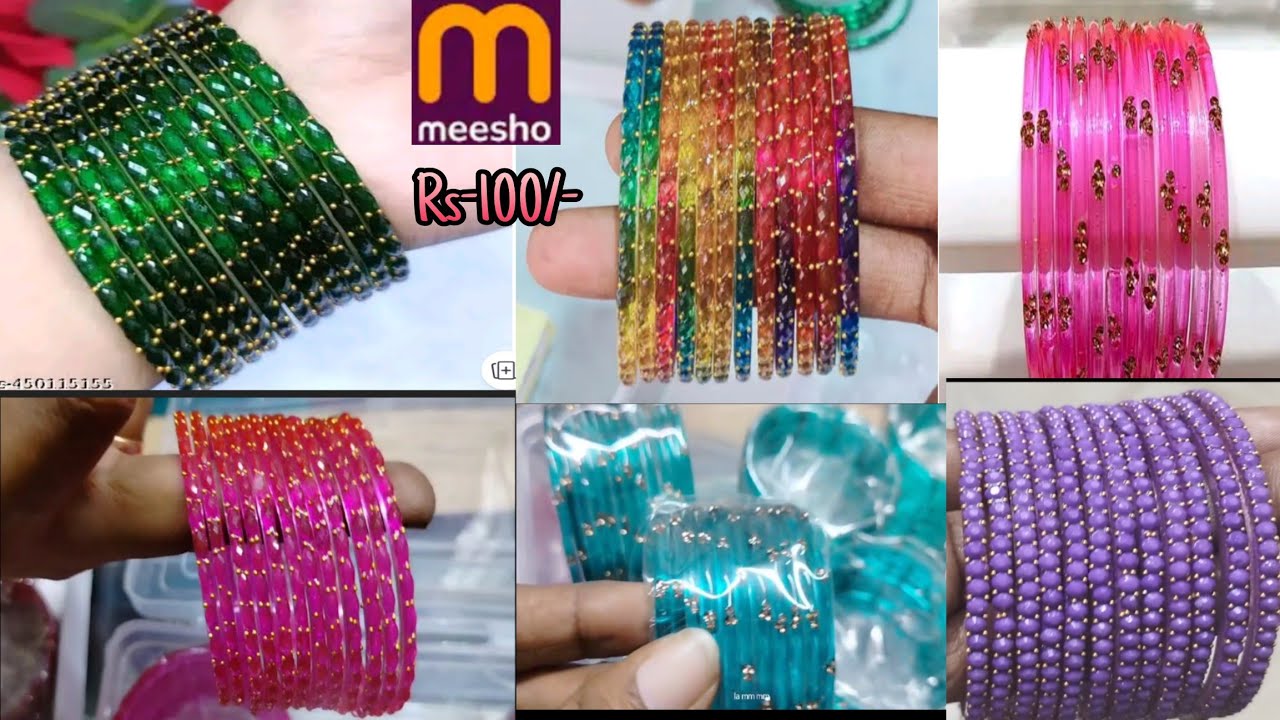 *meesho,Instagram*most trending,rain drop stone design bangles*Rs-100 ...