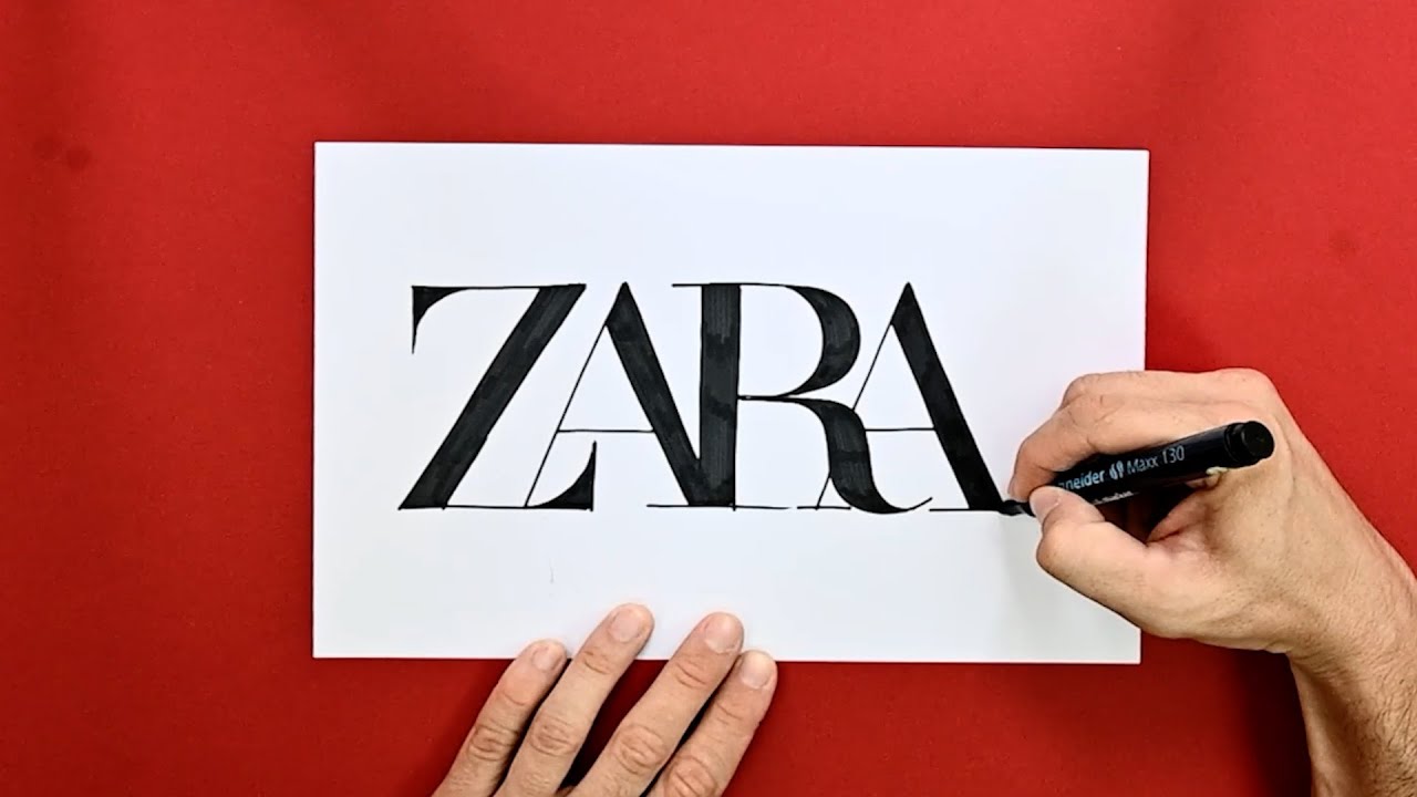 How to draw the Zara logo - YouTube