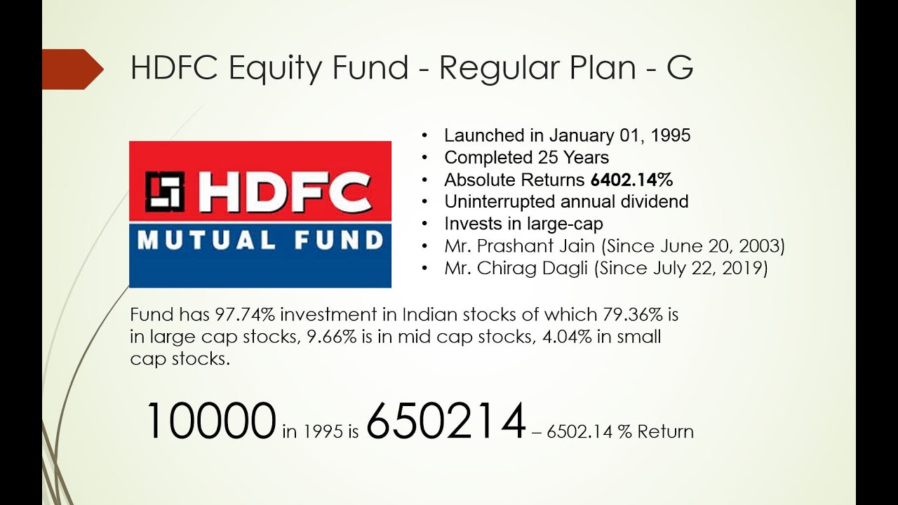HDFC Equity Fund - Regular Plan - Growth || Mutual Fund || Mutual FUnd ...
