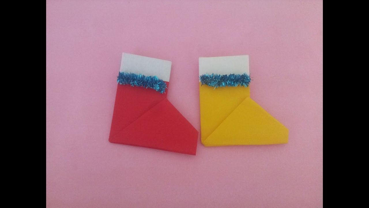 Origami christmas sock-Christmas sock paper -Noel sock paper ...