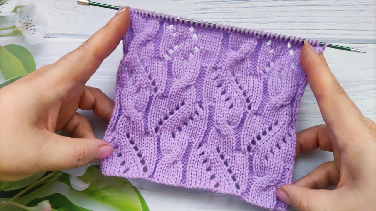 Lace Cable Knit Stitch| Ajour-Zopfmuster stricken| Punto treccia ...