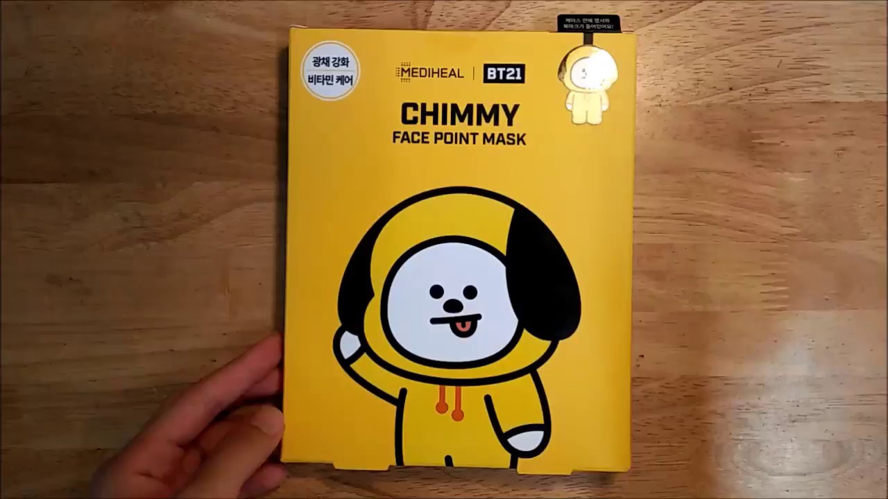 MEDIHEAL - BT21 Chimmy face point mask - YouTube