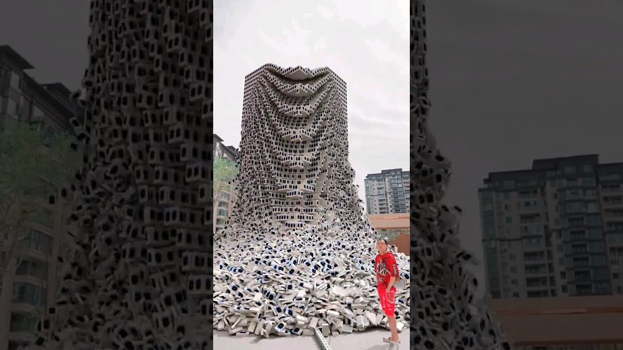 iPhone 15 Tower Smashed In Seconds - YouTube