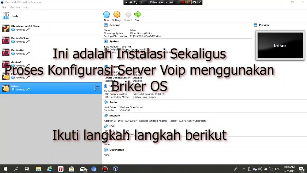 Cara install Briker Virtual Box & Konfigurasi VOIP - YouTube
