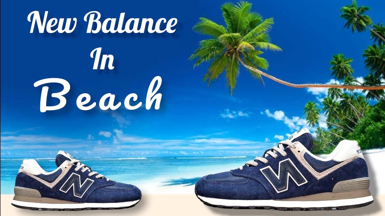 New Balance on feet 574 in beach - YouTube