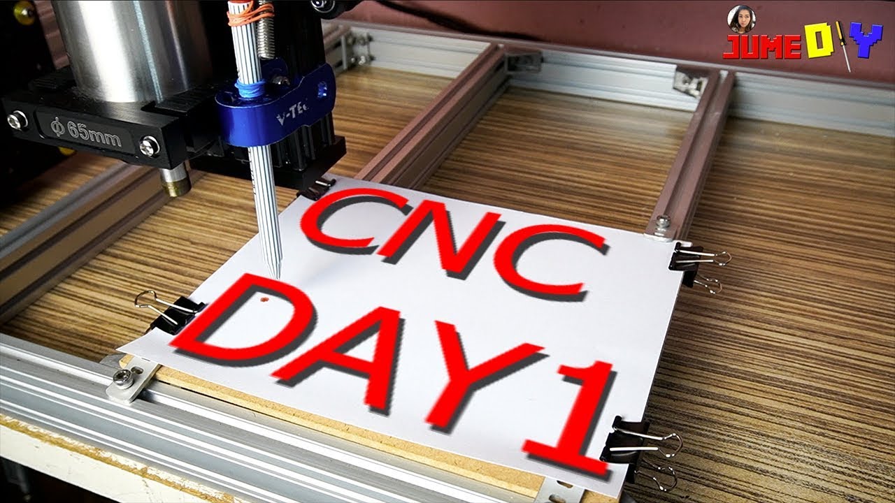 CNC DAY 1 ฝึกเขียนข้อความด้วย CNC - PART 1 - YouTube