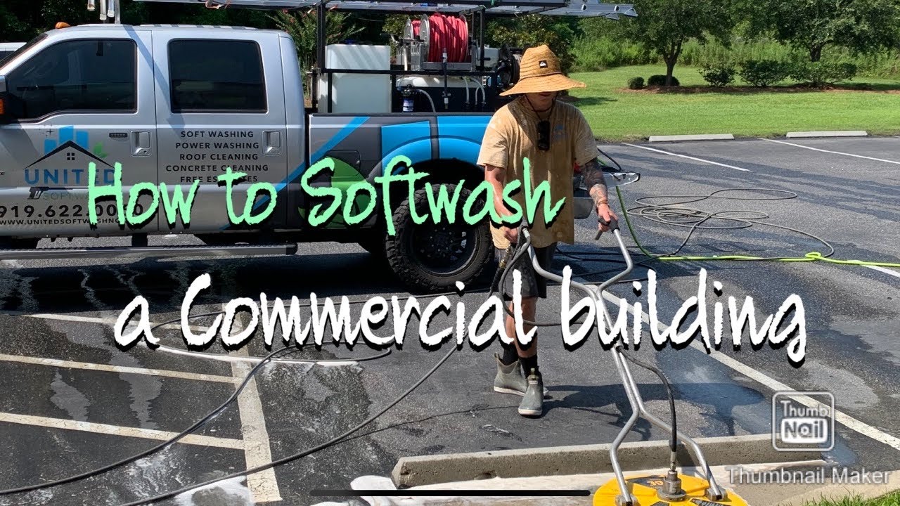 How to Softwash a Commercial Building ( Time-Lapse ) - YouTube