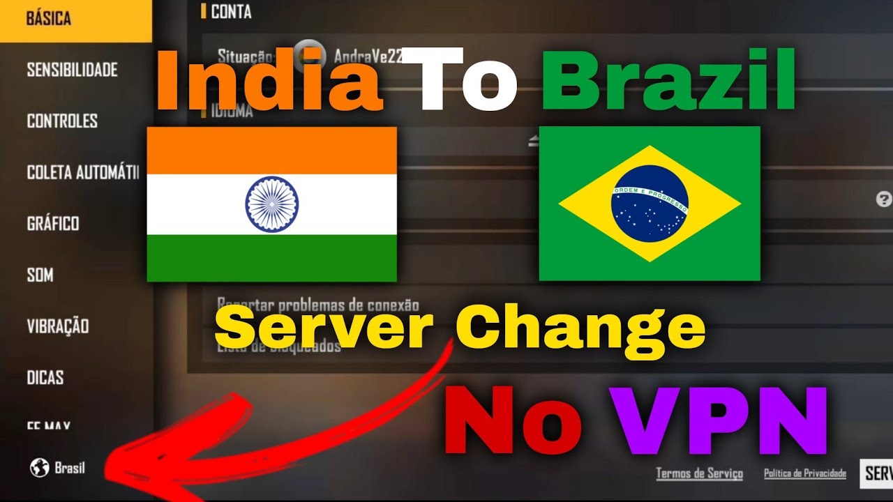 How To Change Server In Free Fire || Brazil Server Free Fire || Free ...