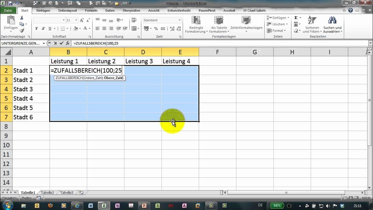 Excel # 246 - ZUFALLSBEREICH und ZUFALLSZAHL - YouTube