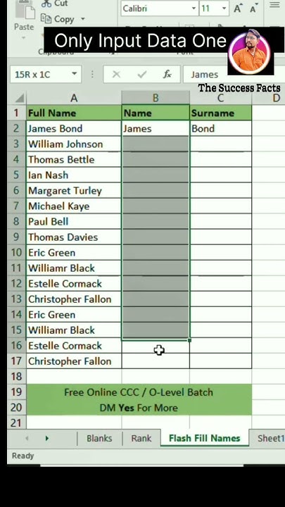 HOW TO USE FLASH FILL IN EXCEL #exceltech #exceltutorial #exceltips #exceltricks #ytshorts - YouTube