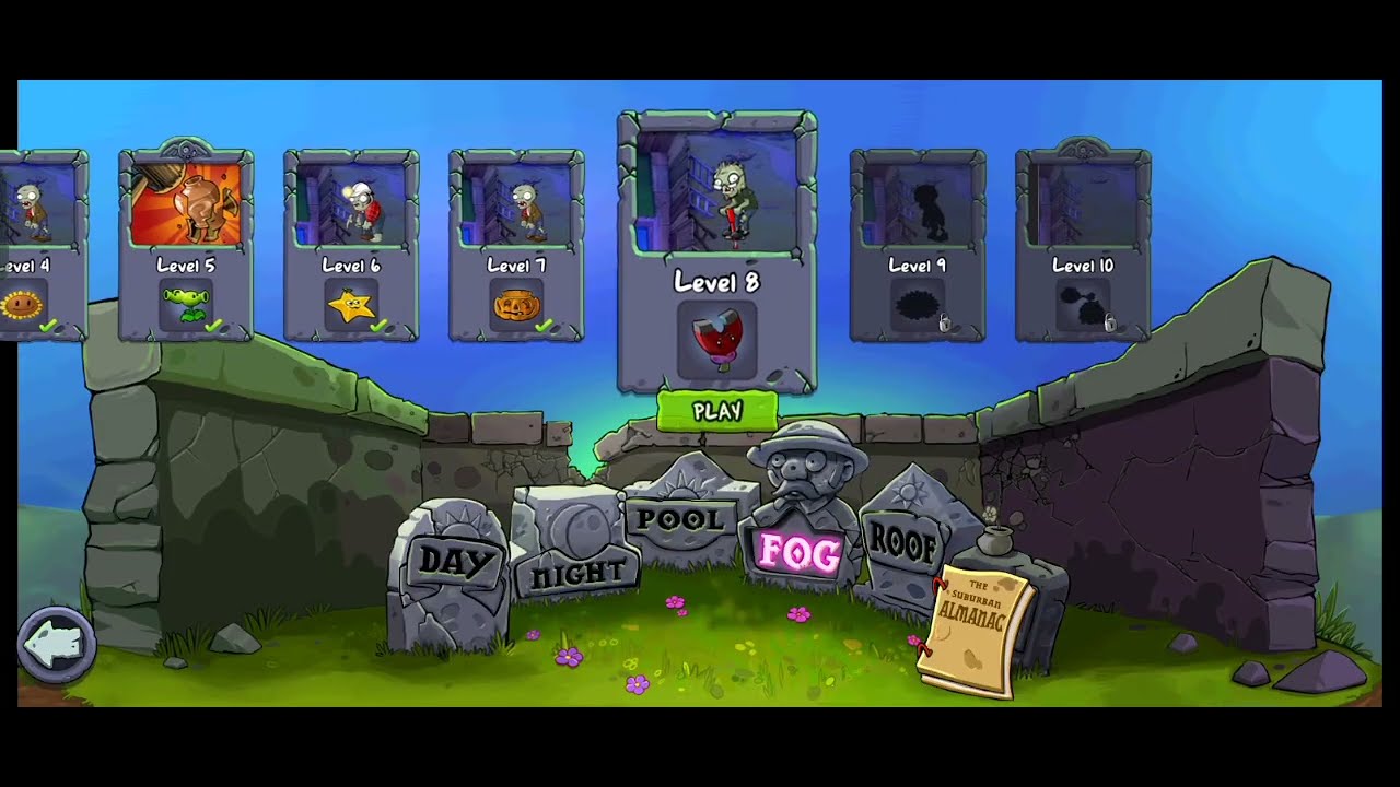 Plants vs Zombies| Fog levels 6 to 10 - YouTube