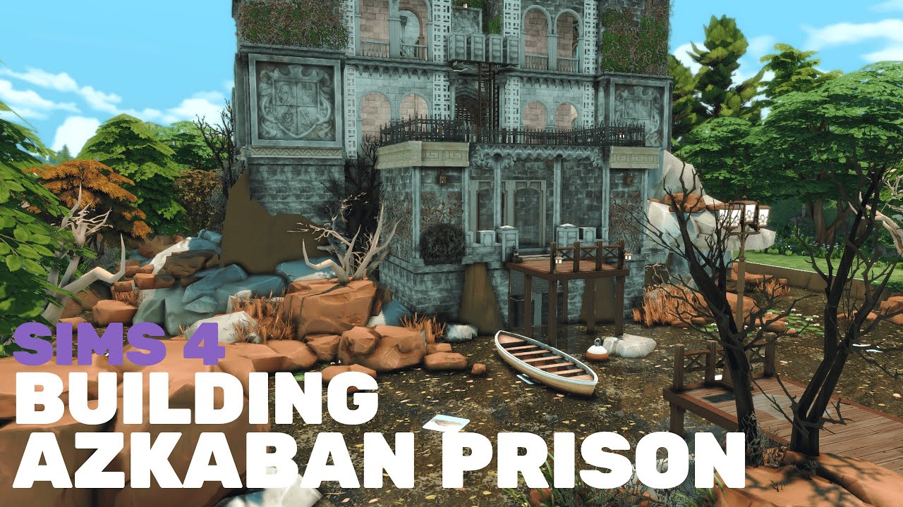 Building Azkaban Prison (NO CC) - Sims 4 Harry Potter Save - YouTube