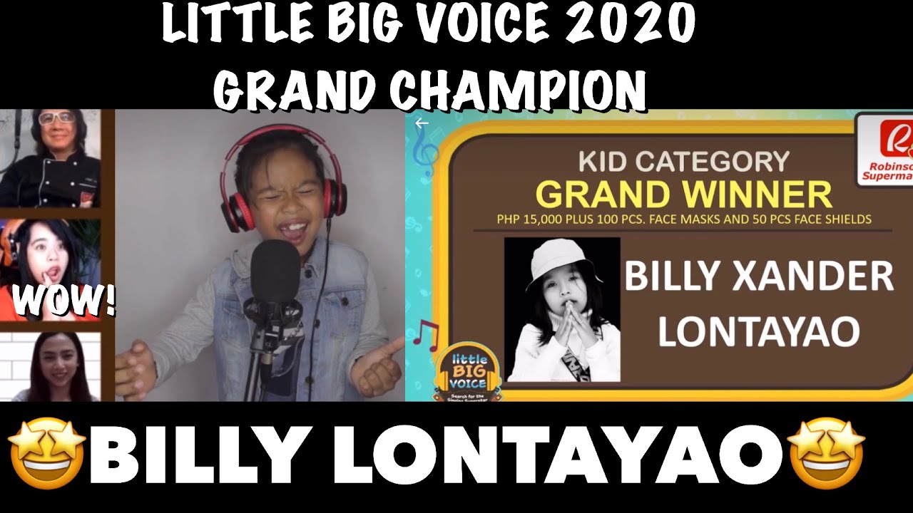 Little big voice 2020 grand champion Billy Lontayao. - YouTube