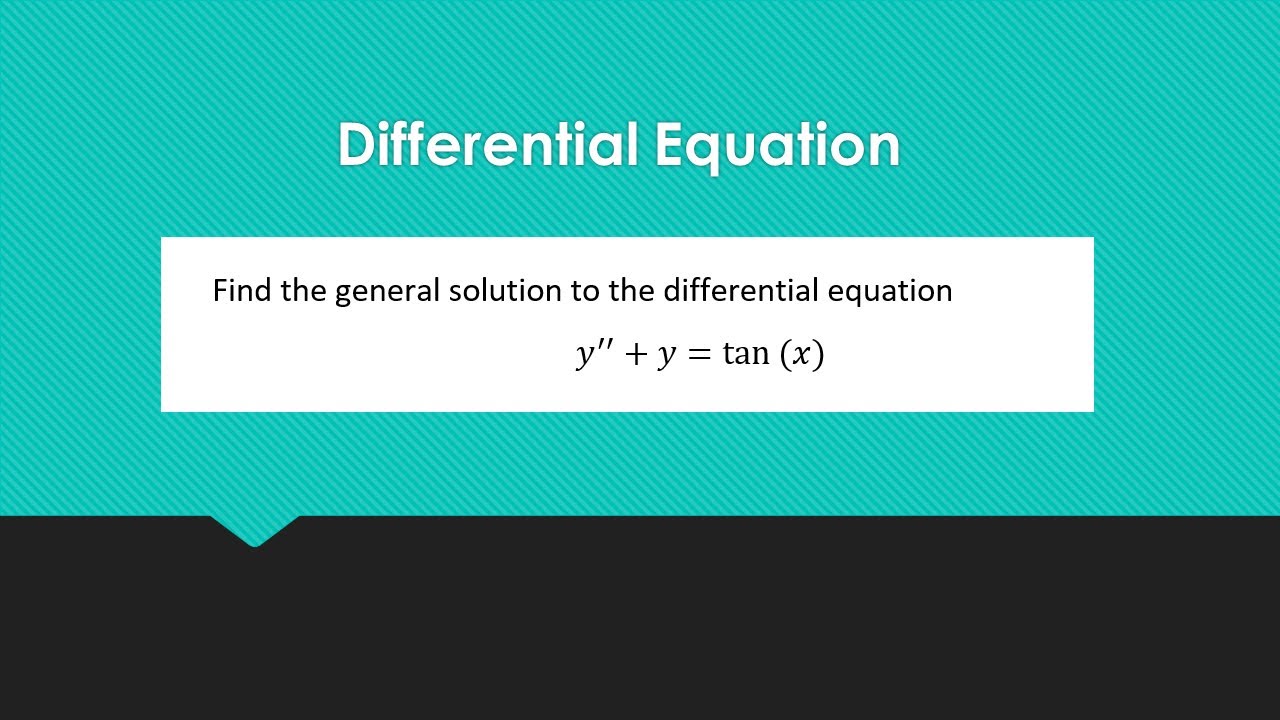 Solving a second order linear differential equation using variation of ...