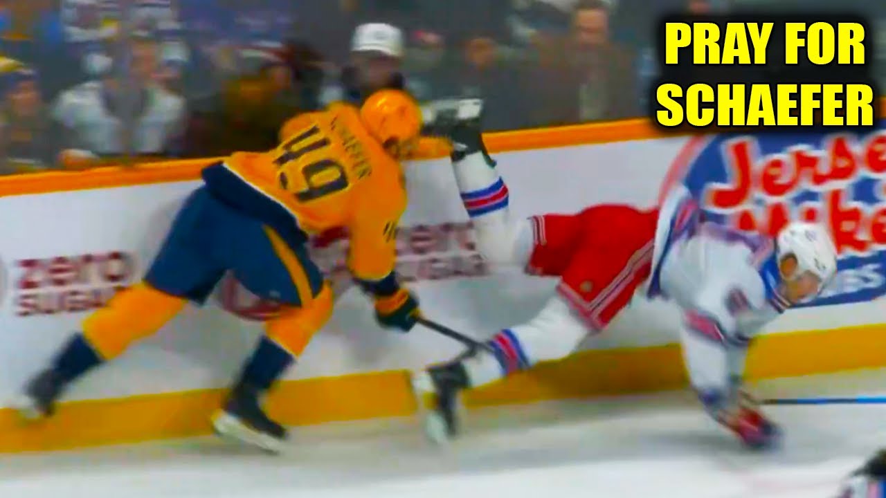 Reid Schaefer Injury Cut by Skate of Scott Morrow | Rangers vs ...