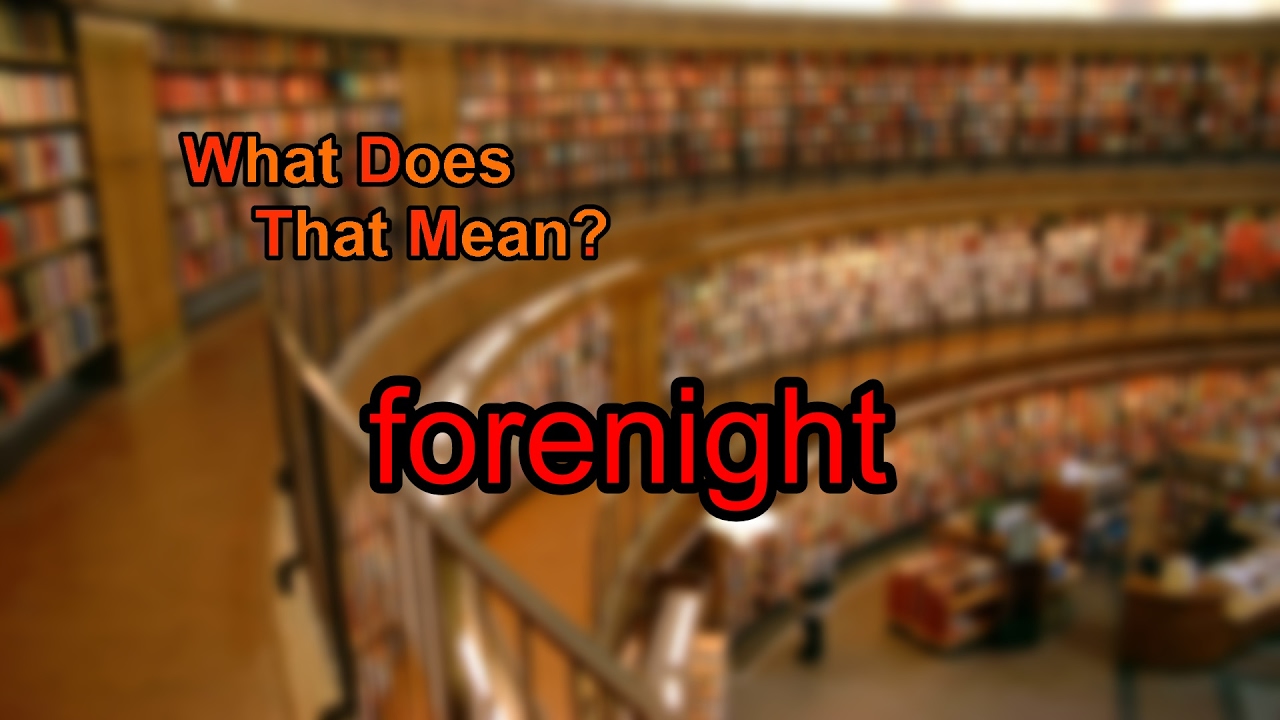 What does forenight mean? - YouTube