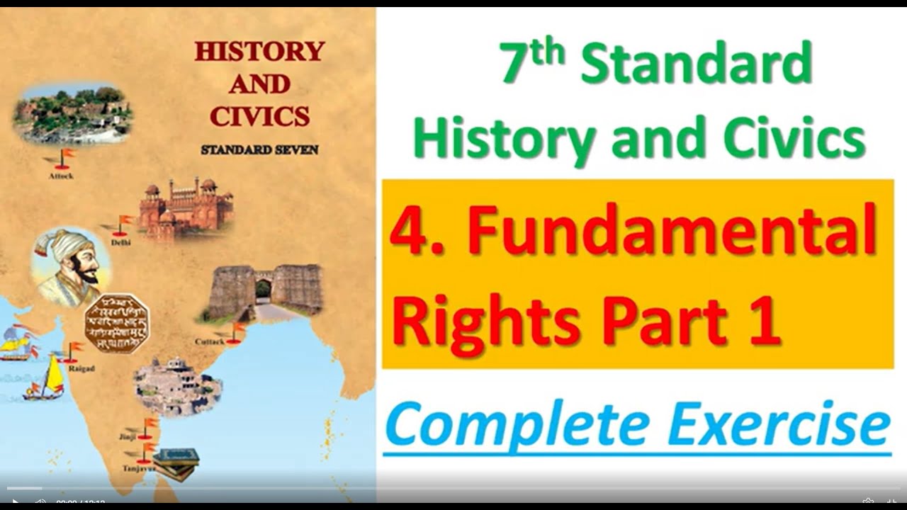 Exercise 4. Fundamental Rights Part 1 Class 7th Civics । exercise 7th ...