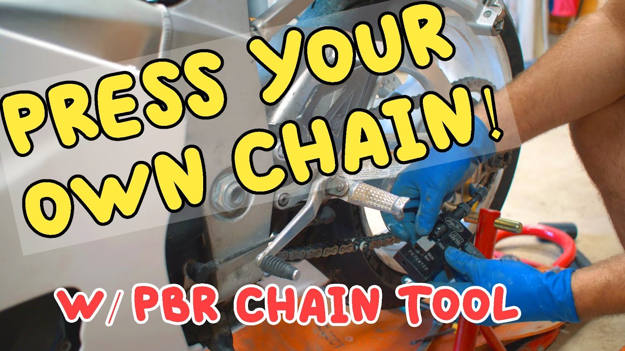 How to press a motorcycle chain. EASY! Pbr chain tool. - YouTube