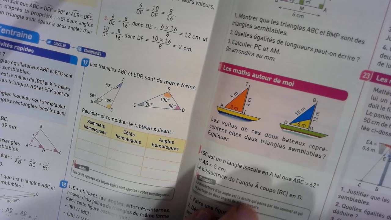 suite triangles semblables - YouTube