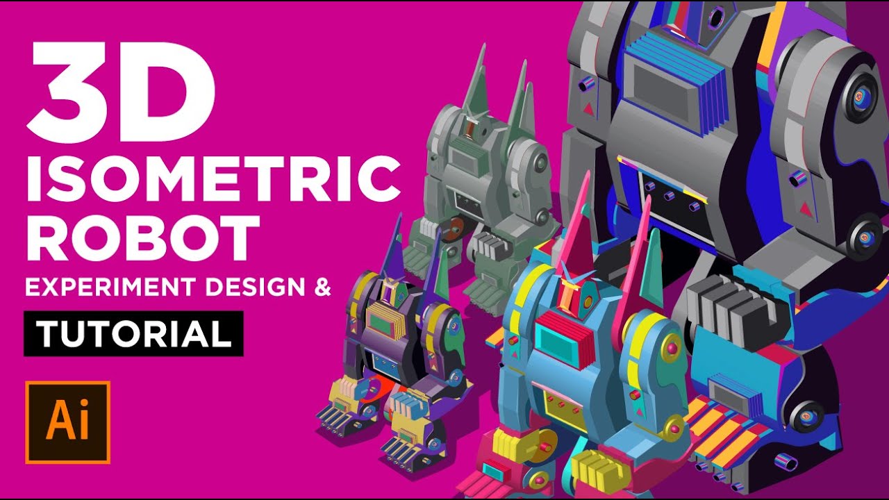 Isometric vector robot illustration - YouTube
