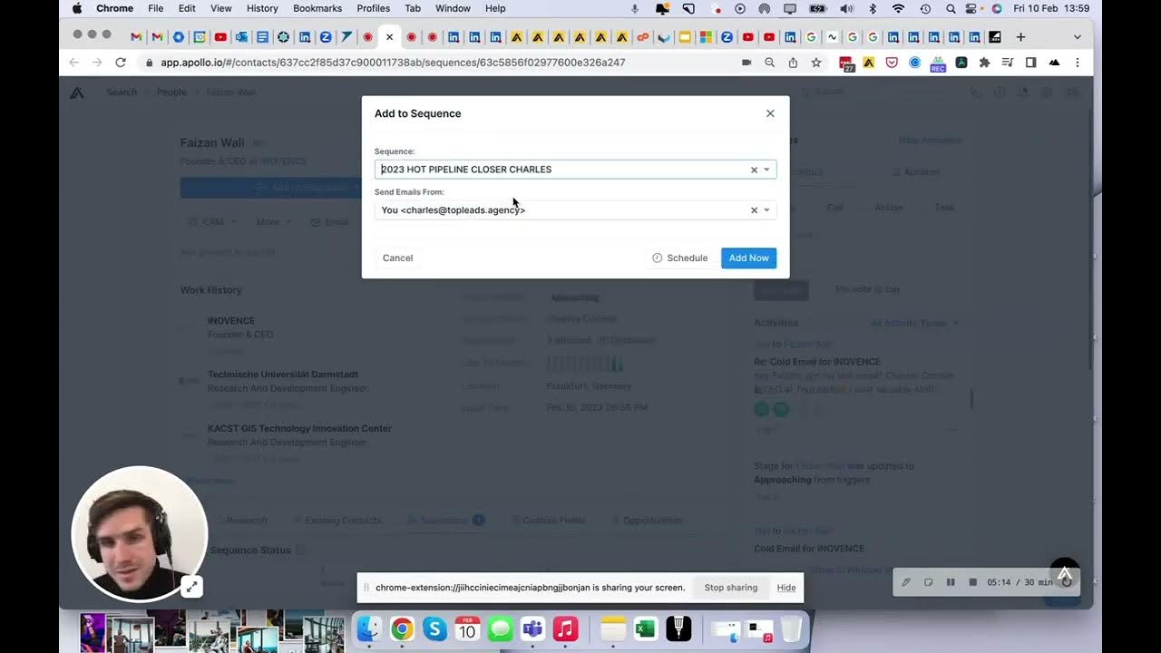 My apollo.io CRM / follow-up sequences for closers - YouTube