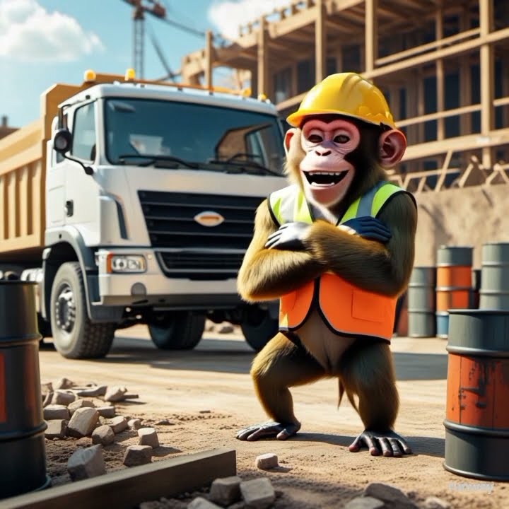 "Monkey Becomes Construction Manager?! 🐒🚛 | Hilarious 10-Second Fail ...