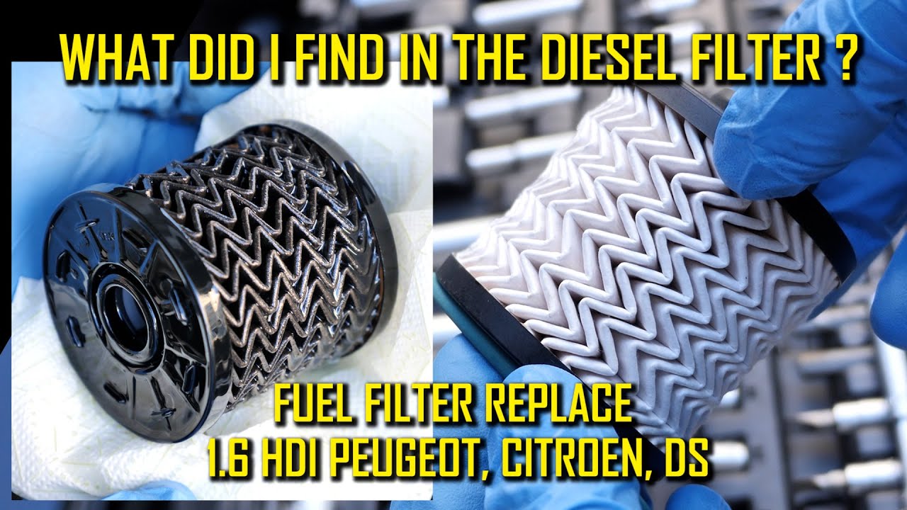 1.6 HDI Fuel filter: removal / installation Peugeot Citroen DS 1.6 HDI ...
