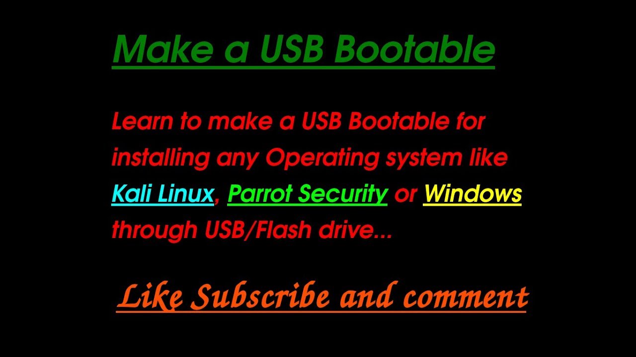 How to make a kali linux bootable usb - heryinabox