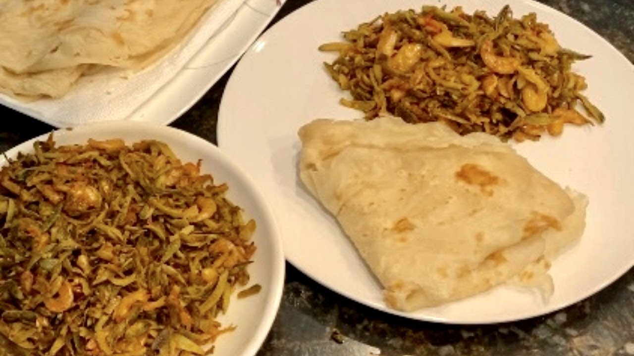 Fry ban Caraile/Bitter melon/Small Caraile/Bitter Gourd and oil roti ...