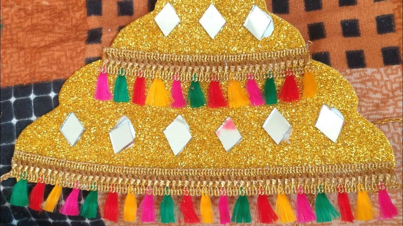 DIY Krishna ji's crown making 😍 - YouTube