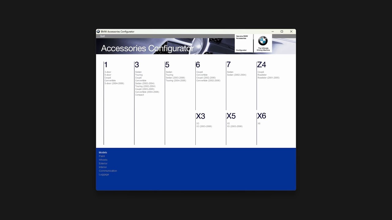 BMW Accessories Configurator 2008 (V7) - YouTube