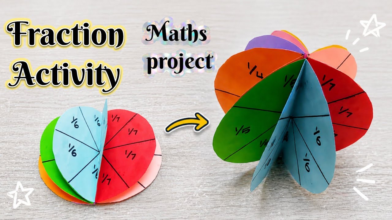 Fraction | Fraction folding model | Maths tlm activity | fun maths ...