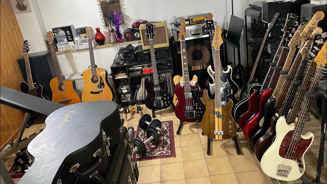 Bass Collection Of My Husband | Bass Guitar Collection | My Husband’s ...