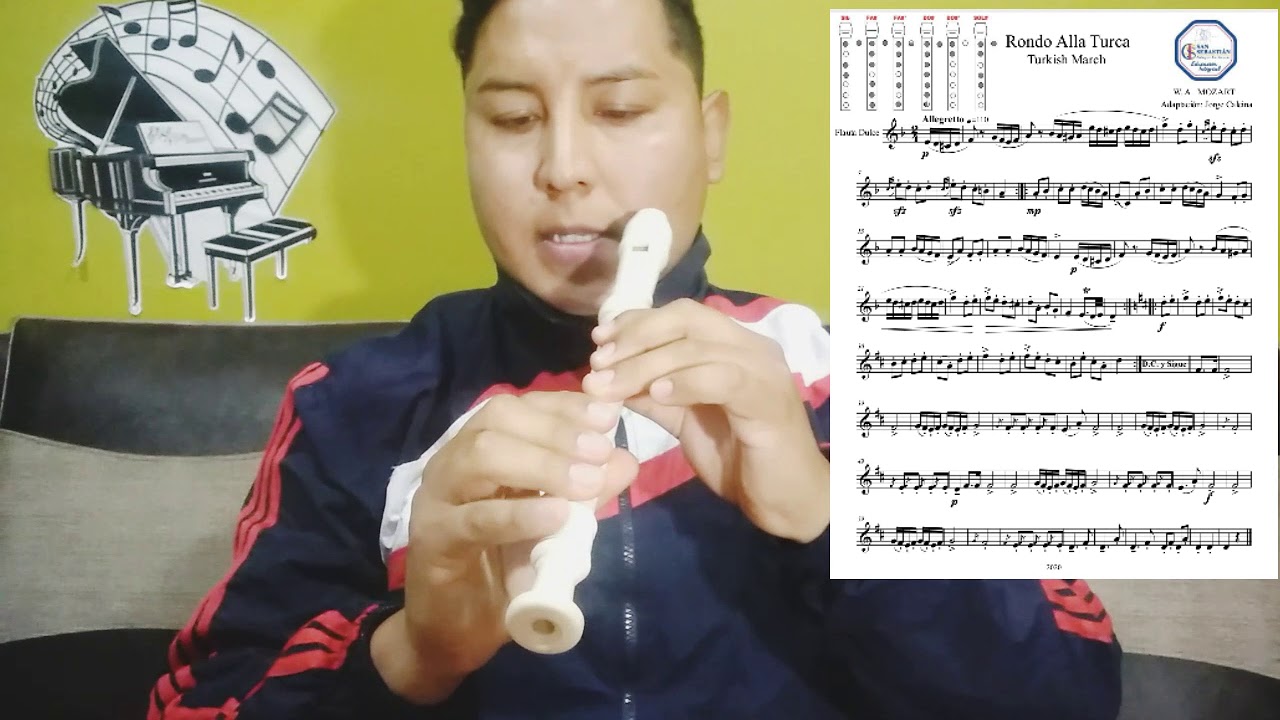 MARCHA TURCA de Mozart en Flauta Dulce - YouTube