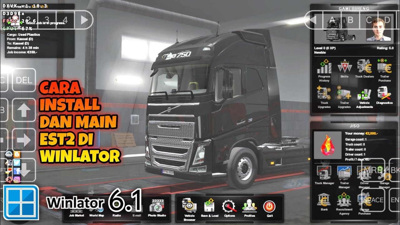 Install dan main ets2 / uero truck simulator 2 1.35 di winlator 6 ...