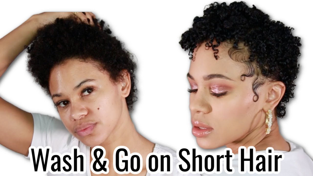 Wash & Go Routine on Short Natural Hair - YouTube