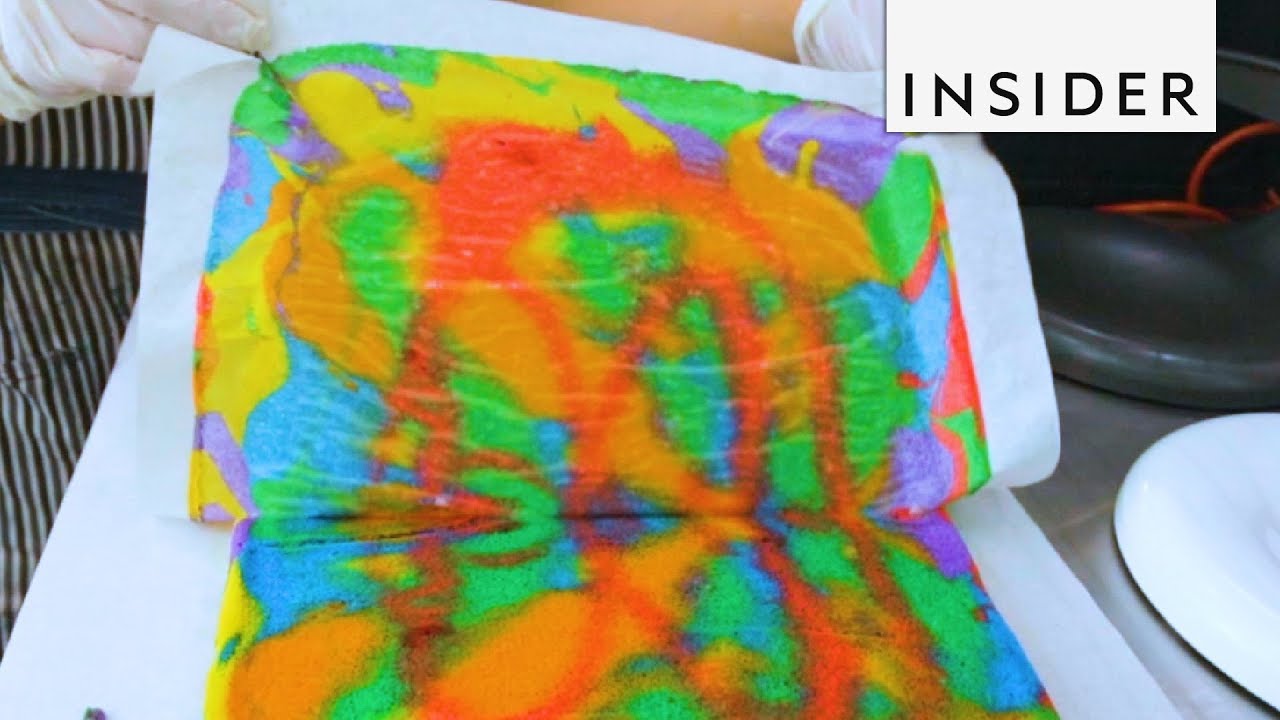 Korean Take On Rainbow Roll Cake - YouTube