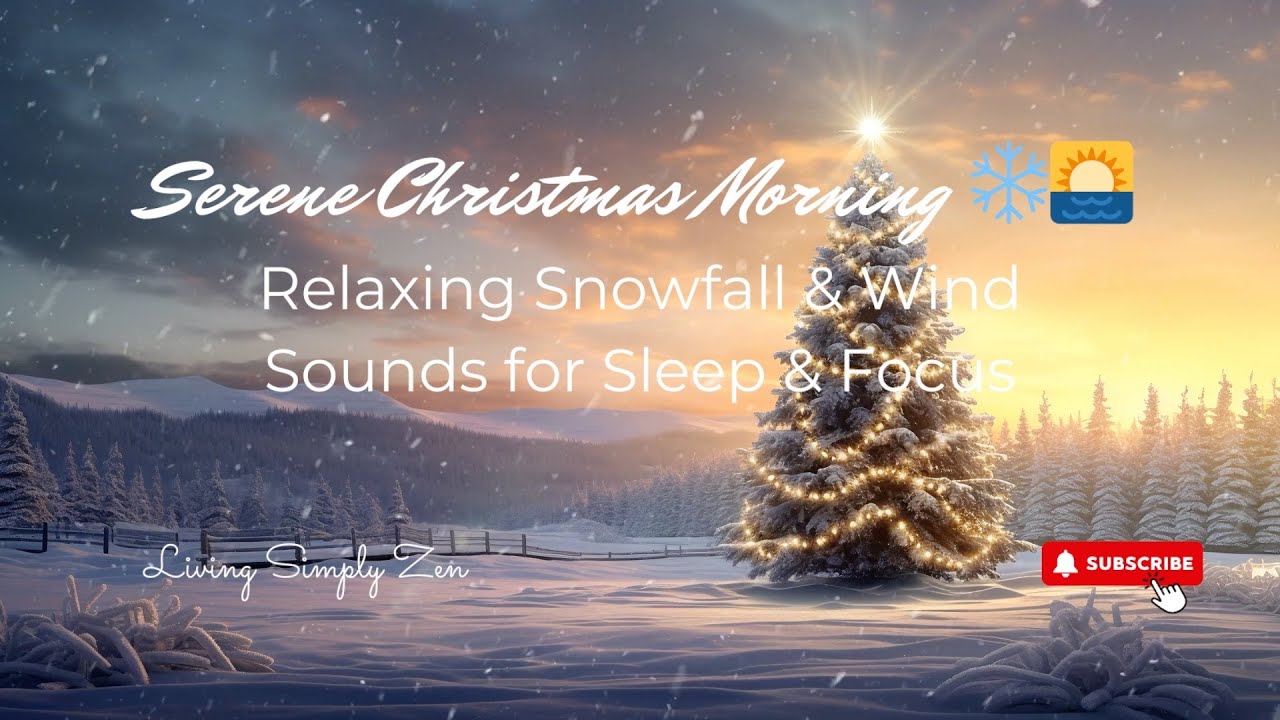 Serene Christmas Morning ️🌅 | Relaxing Snowfall & Wind Sounds for Sleep ...
