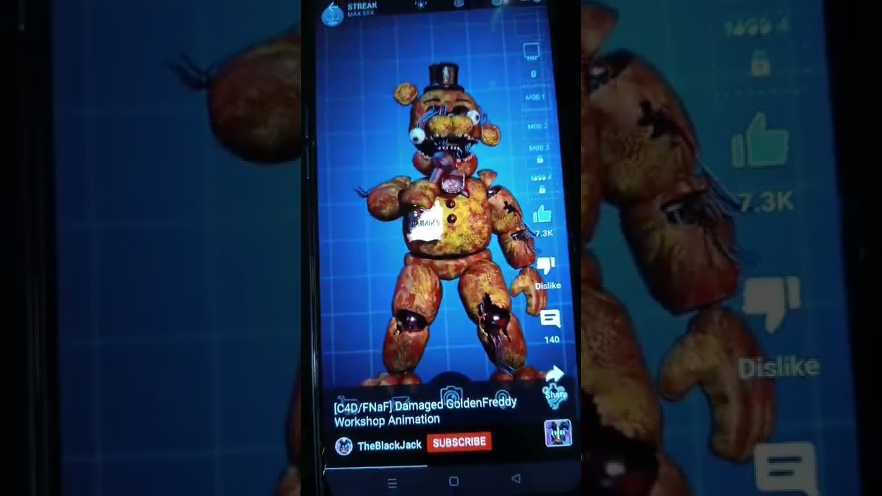 C4D Damage Golden Freddy Work shop Animation FNAF - YouTube