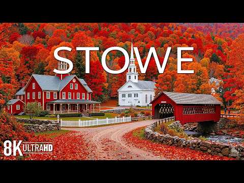 Stowe, Vermont Autumn 8K 🍁 Mount Mansfield, Fall Colors & Scenic Mountain Roads 🍁AUTUMN 8K