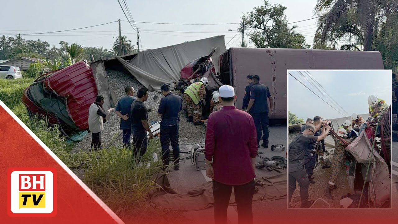 8 anggota FRU maut, trak bertembung lori bawa batu - YouTube
