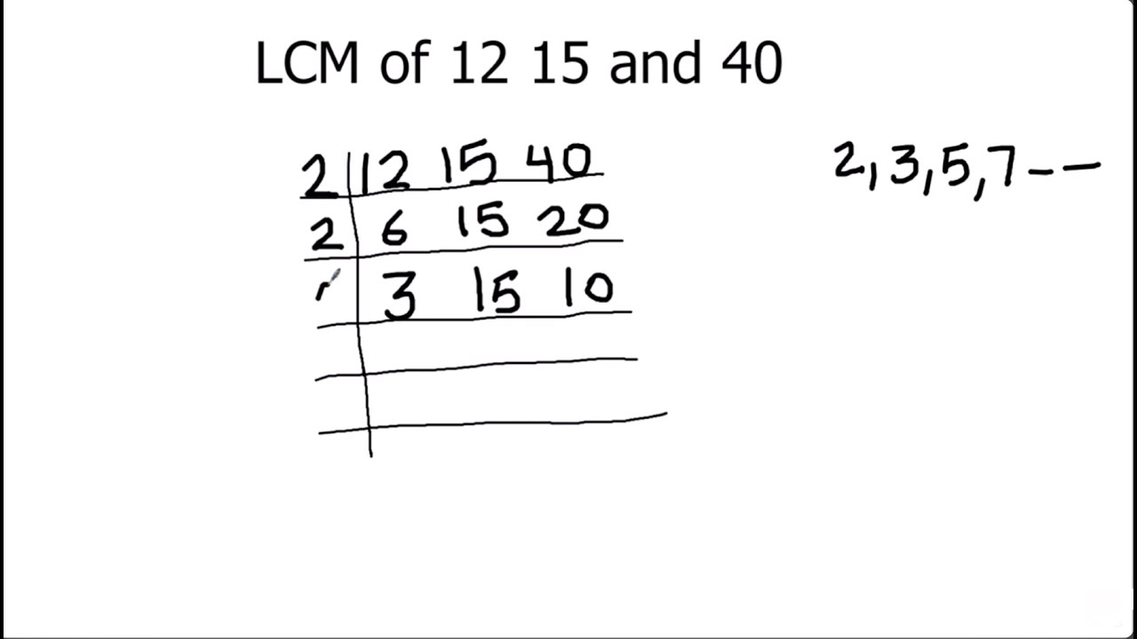 How to find lcm of 12 15 and 40/ LCM kaise nikalte hai ? / LCM of 12 15 ...