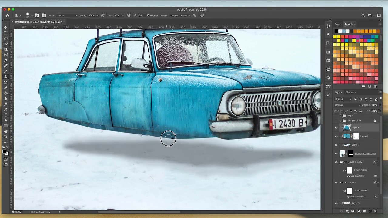 Hover Snow Car _ Photoshop SpeedArt - YouTube