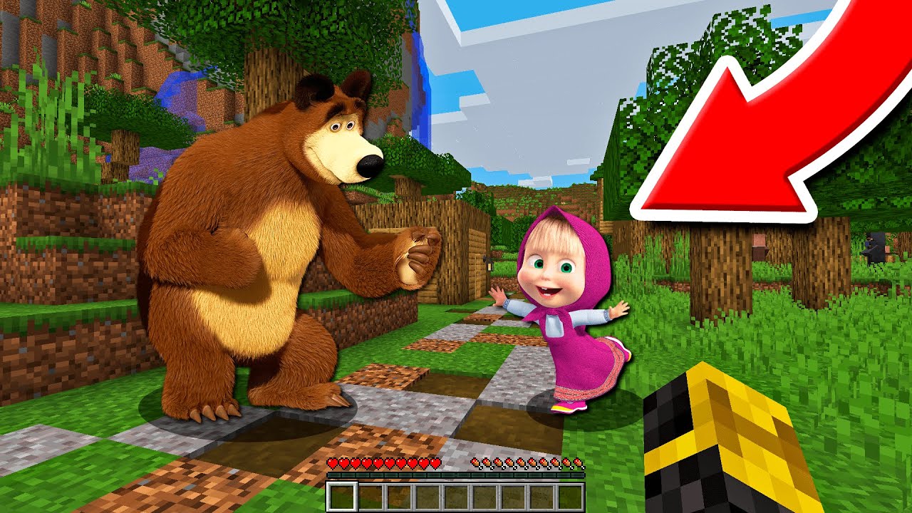 APARECE MASHA Y EL OSO EN MINECRAFT 😱 - YouTube