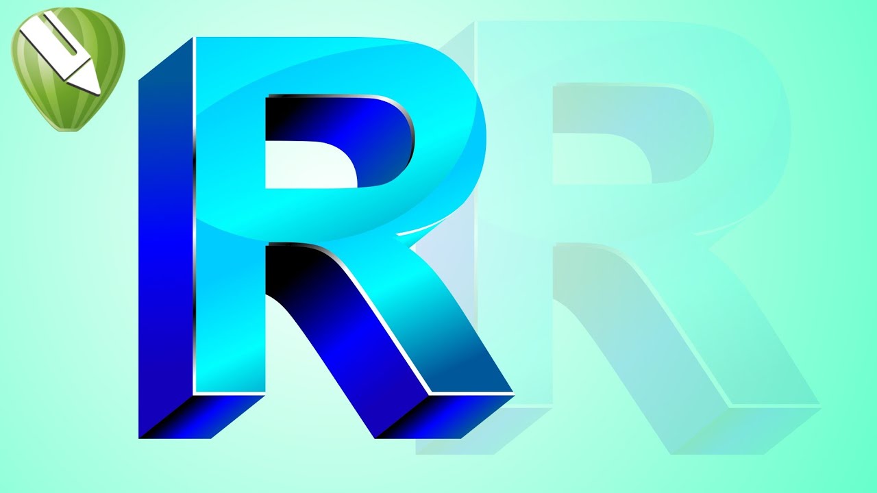 R 3D LETTER DESIGN IN COREL DRAW - YouTube