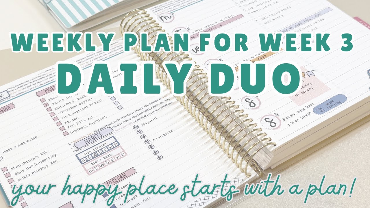 Week 3 Plans | Daily Duo Weekly Setup Session - YouTube