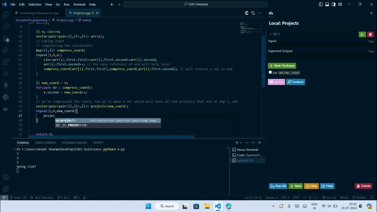 Cses Projects Cses Solutions Cses Problem Set Dynamic Programming Youtube